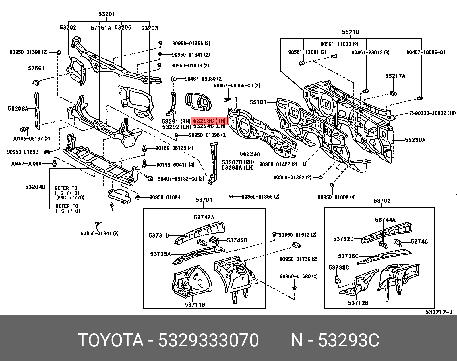 Genuine OE Deflector Radiator 5329333070 for Toyota 53293-33070 online ...
