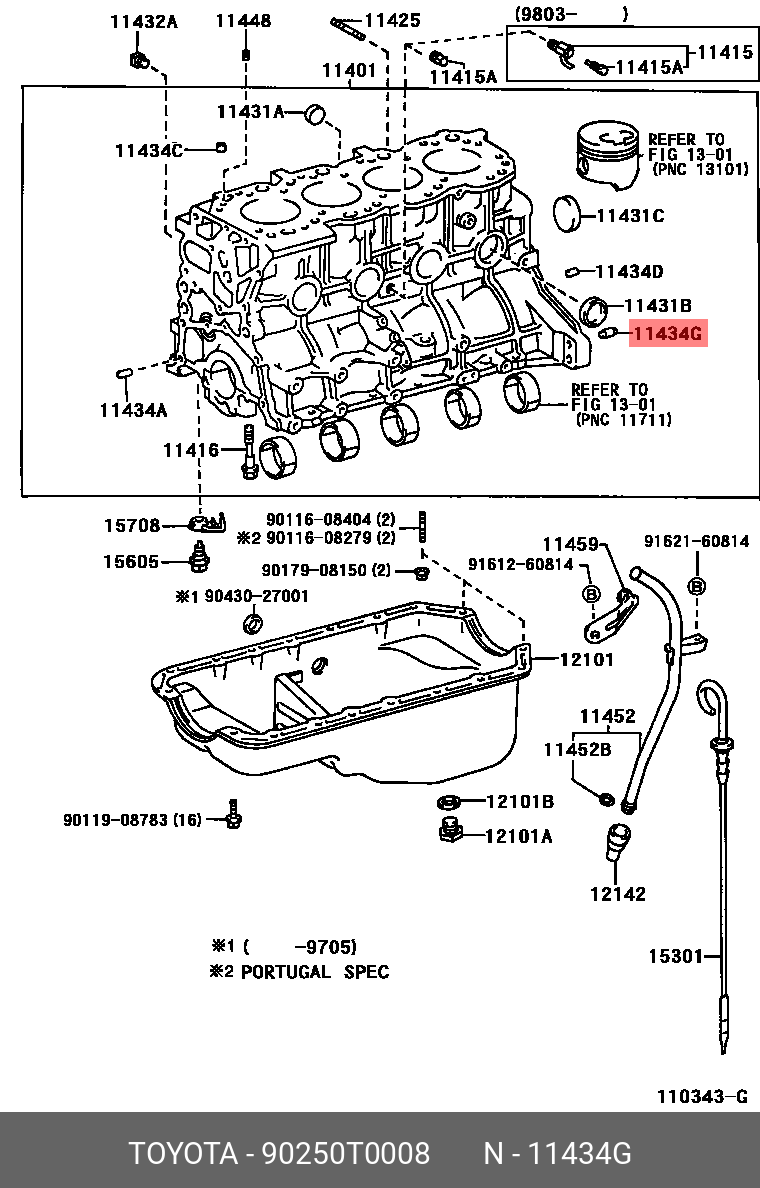 90250-T0008 GENUINE TOYOTA 90250T0008, HILUX 201708 - 202005, GUN125 ...