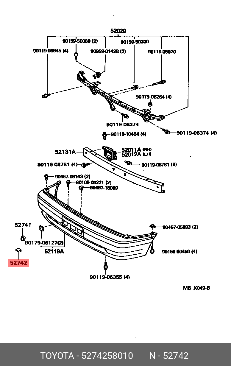 52742-58010 GENUINE TOYOTA 5274258010, ALPHARD/ VELLFIRE/ HV 201501 ...