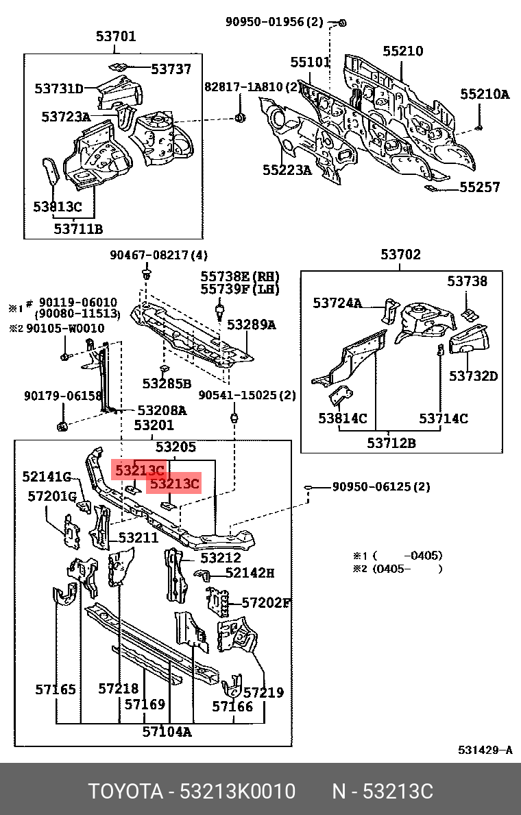 53213-K0010 GENUINE TOYOTA 53213K0010, YARIS 202002-, KSP210, MXPA1 ...