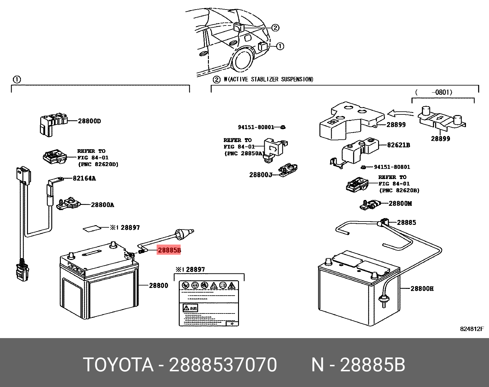 28885-37070 GENUINE TOYOTA 2888537070, HARRIER/ HYBRID 201312-202005 ...