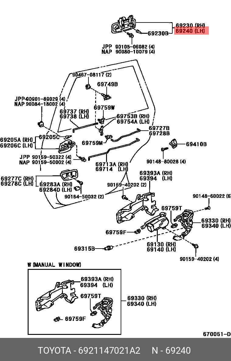 69211-47021-A2 GENUINE TOYOTA 6921147021A2, COROLLA CROSS 202108 ...