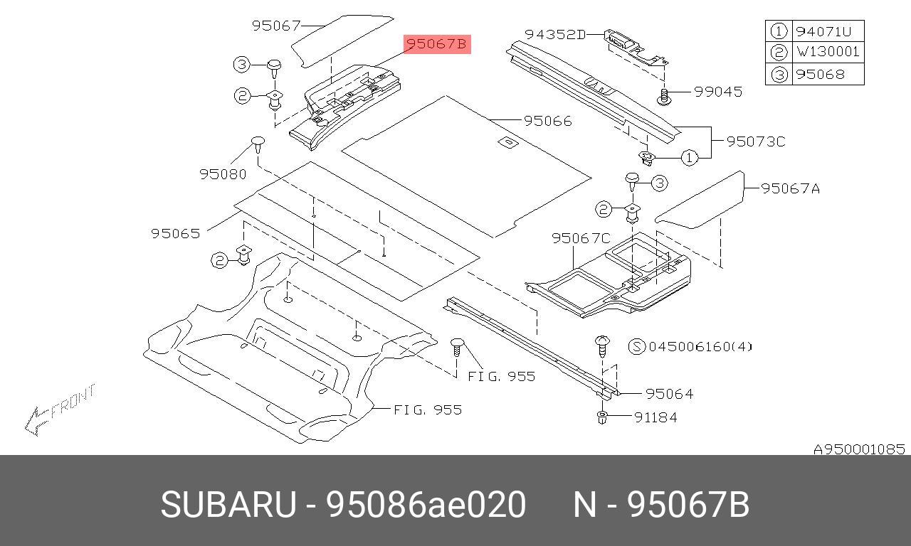 OE Spacer R pavimento SD mano destra 95086AE020 originale per Subaru 95086-AE020