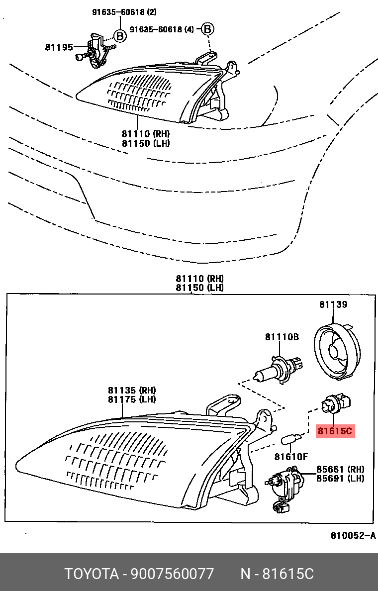 90075-60077 GENUINE TOYOTA NOAH/ VOXY 200706 - 201401, SOCKET ...