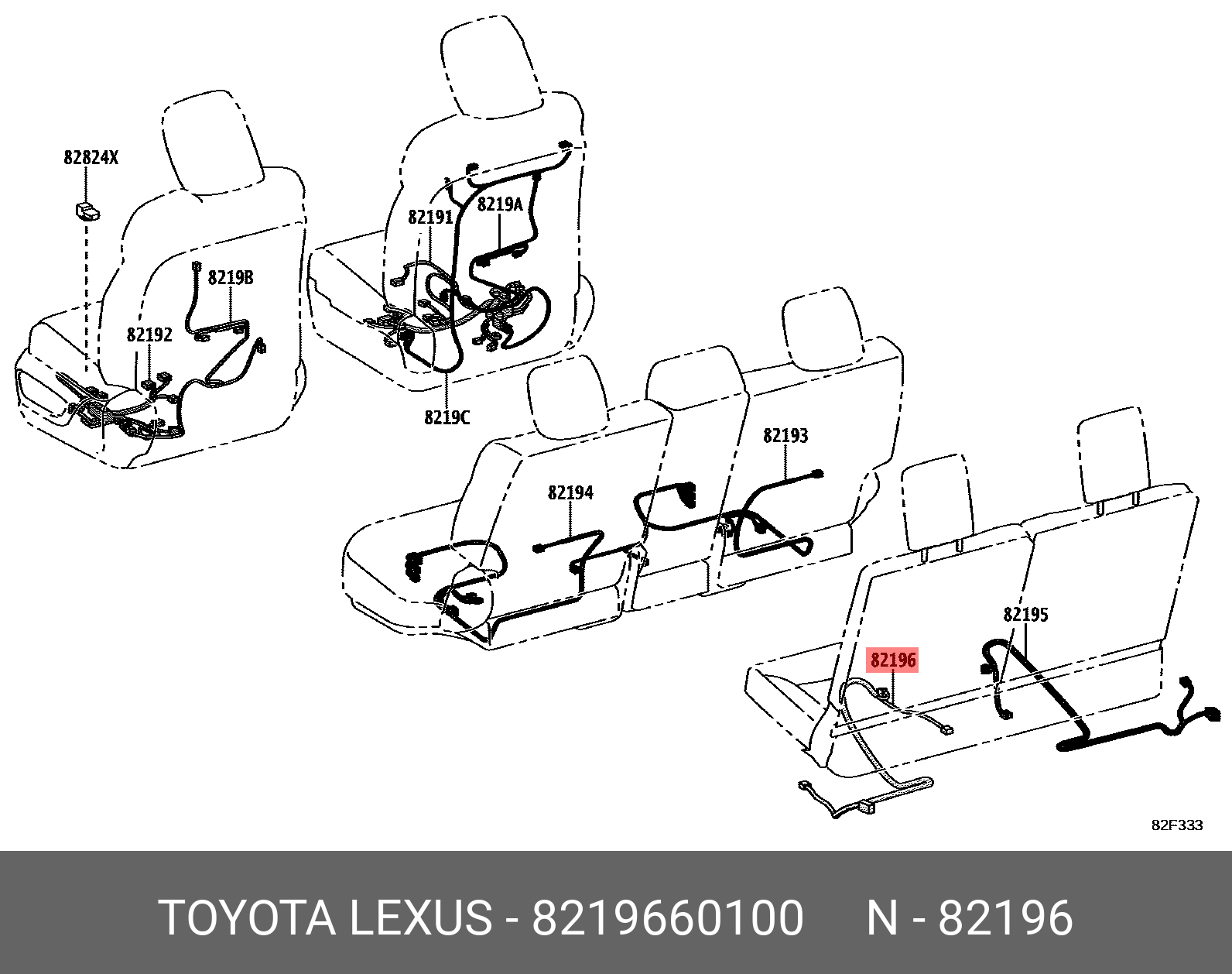82196-60100 GENUINE TOYOTA 8219660100, LAND CRUISER 202107 -, FJA300 ...