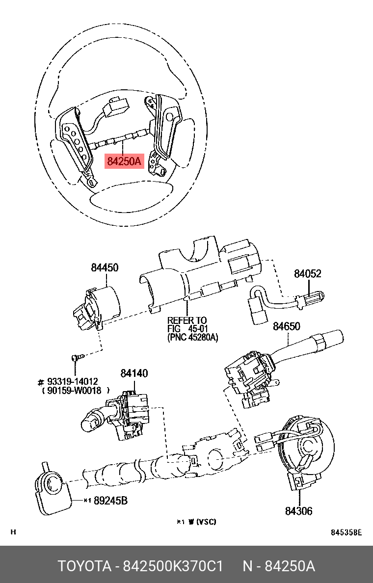 84250-0K370-C1 GENUINE TOYOTA 842500K370C1, HILUX 201708 - 202005 ...