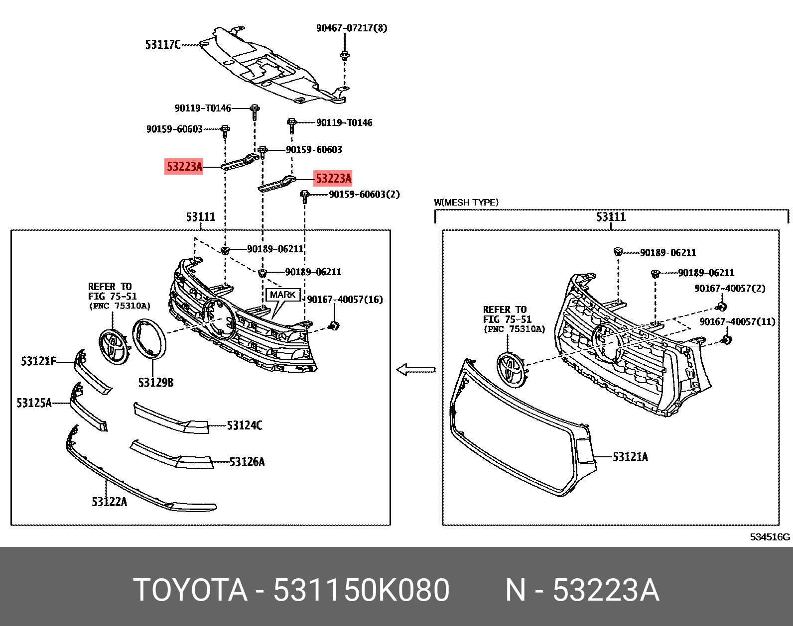 53115-0K080 GENUINE TOYOTA 531150K080, HILUX 202108-, GUN125, BRACKET ...