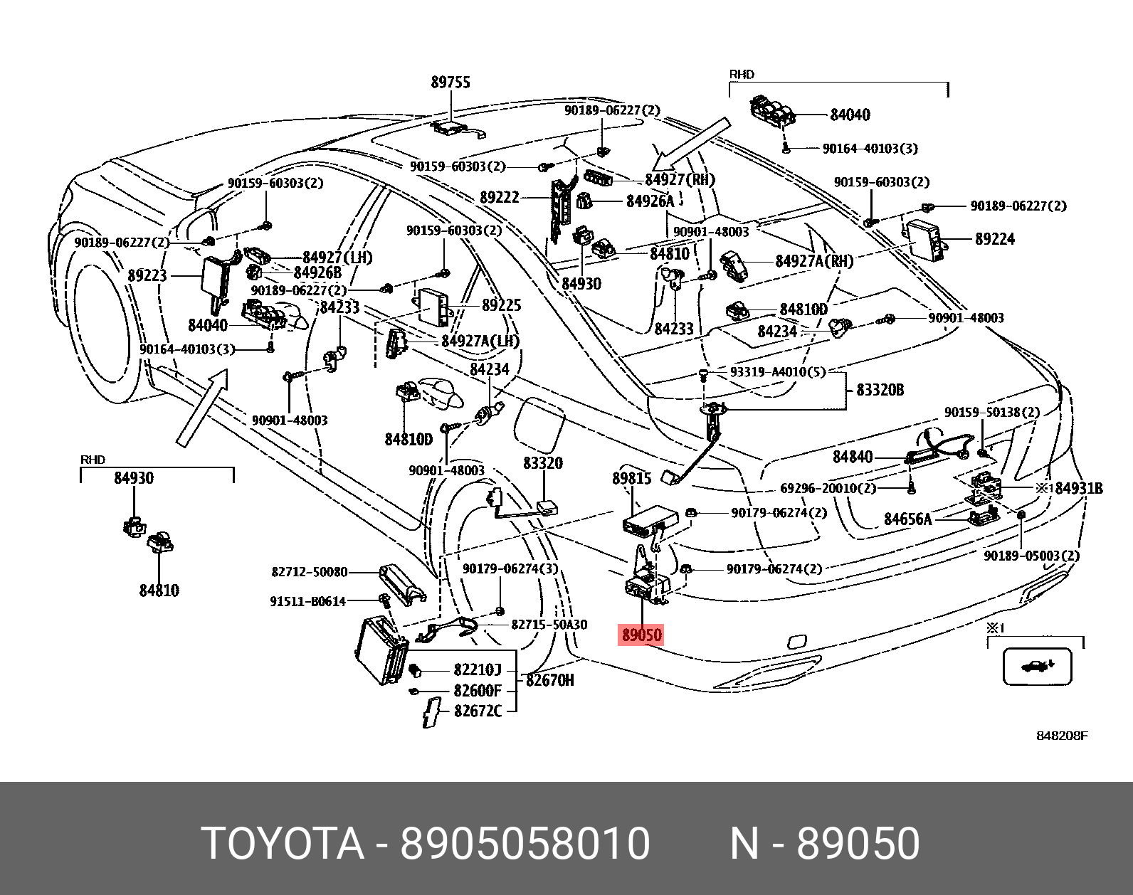 89050-58010 GENUINE TOYOTA 8905058010, ALPHARD/ VELLFIRE/ HV 201501 ...