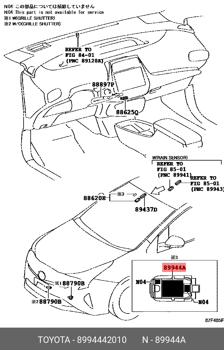 89944-42010 GENUINE TOYOTA MARK X 200910 -, TAPE, RAIN SENSOR | ONN TAT ...