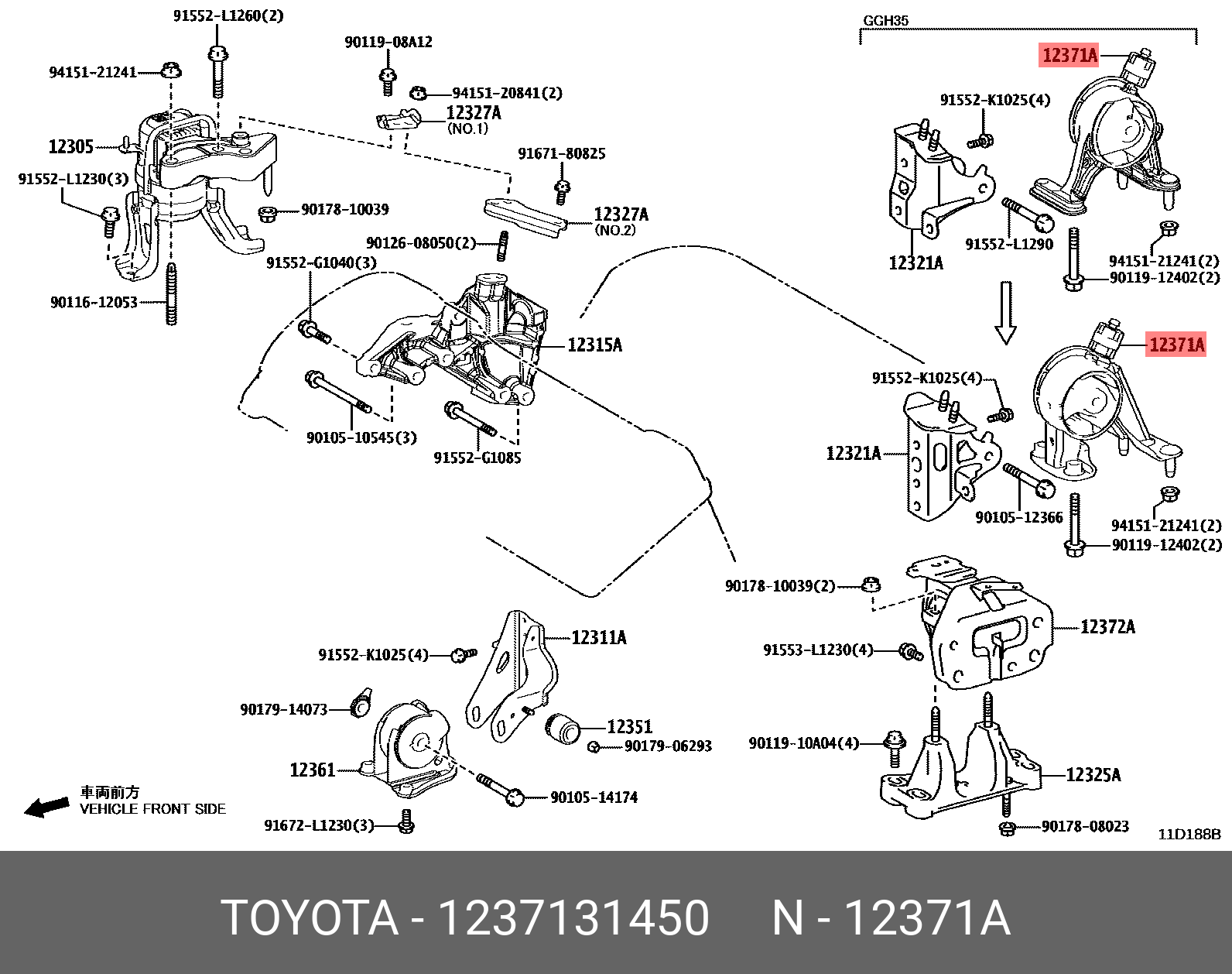 12371-31450 GENUINE TOYOTA 1237131450, ALPHARD/ VELLFIRE/ HV 201501 ...