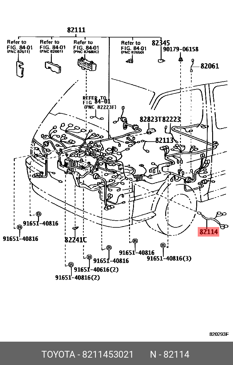 Genuine OE wire engine room no.4 8211453021 for TOYOTA 82114-53021 ...