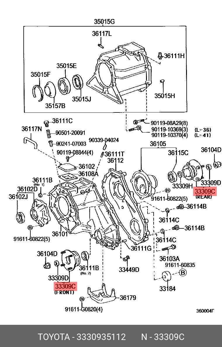 33309-35112 GENUINE TOYOTA 3330935112, HILUX 201708 - 202005, GUN125 ...