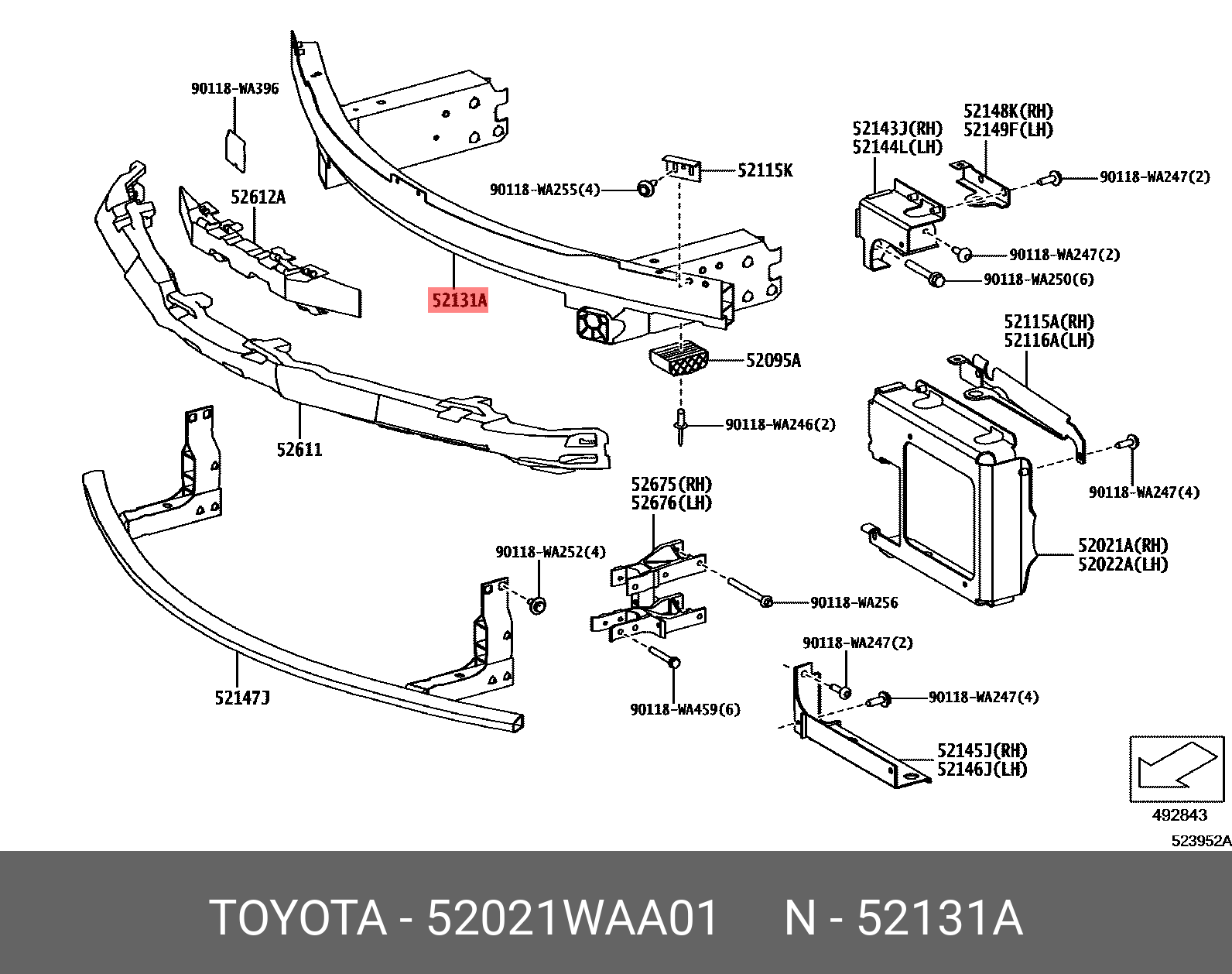 52021-WAA01 GENUINE TOYOTA 52021WAA01, SUPRA 201903-, DB02, DB22, DB42 ...