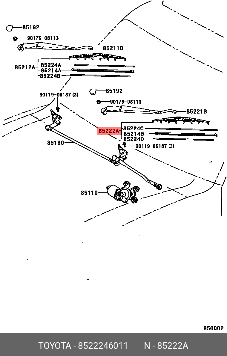 Genuine OE Wiper Blade Assembly 8522246011 for Toyota 85222-46011 | eBay