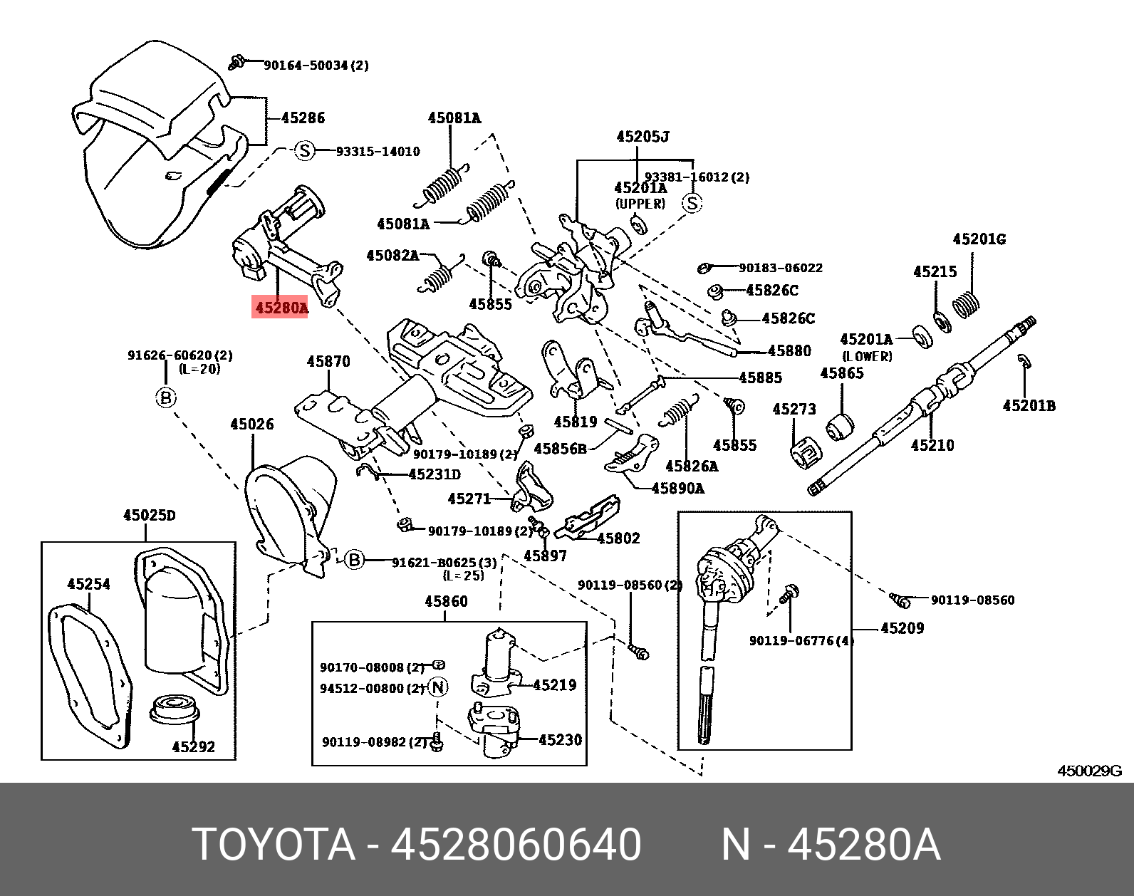 45280-60640 GENUINE TOYOTA LAND CRUISER 201408 - 201507, BRACKET ASSY ...