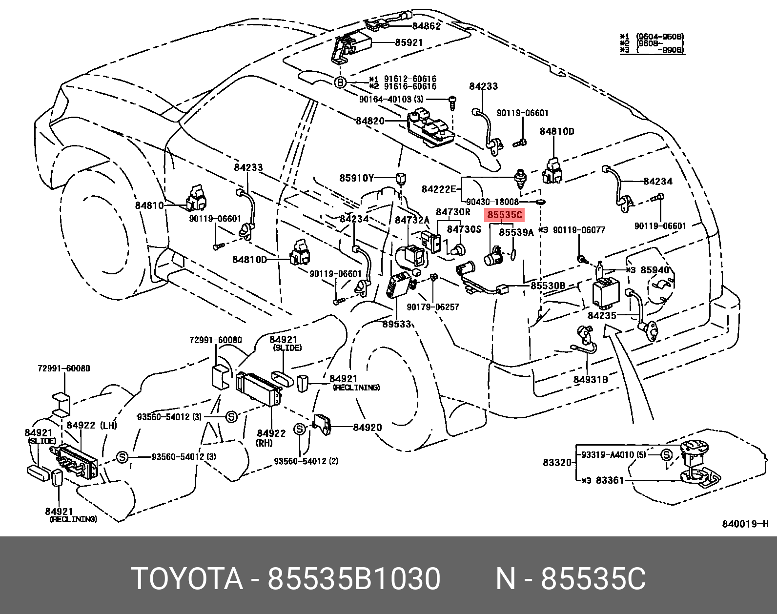 85535-B1030 GENUINE TOYOTA 85535B1030, RAIZE 201910-, A200A, A201A ...