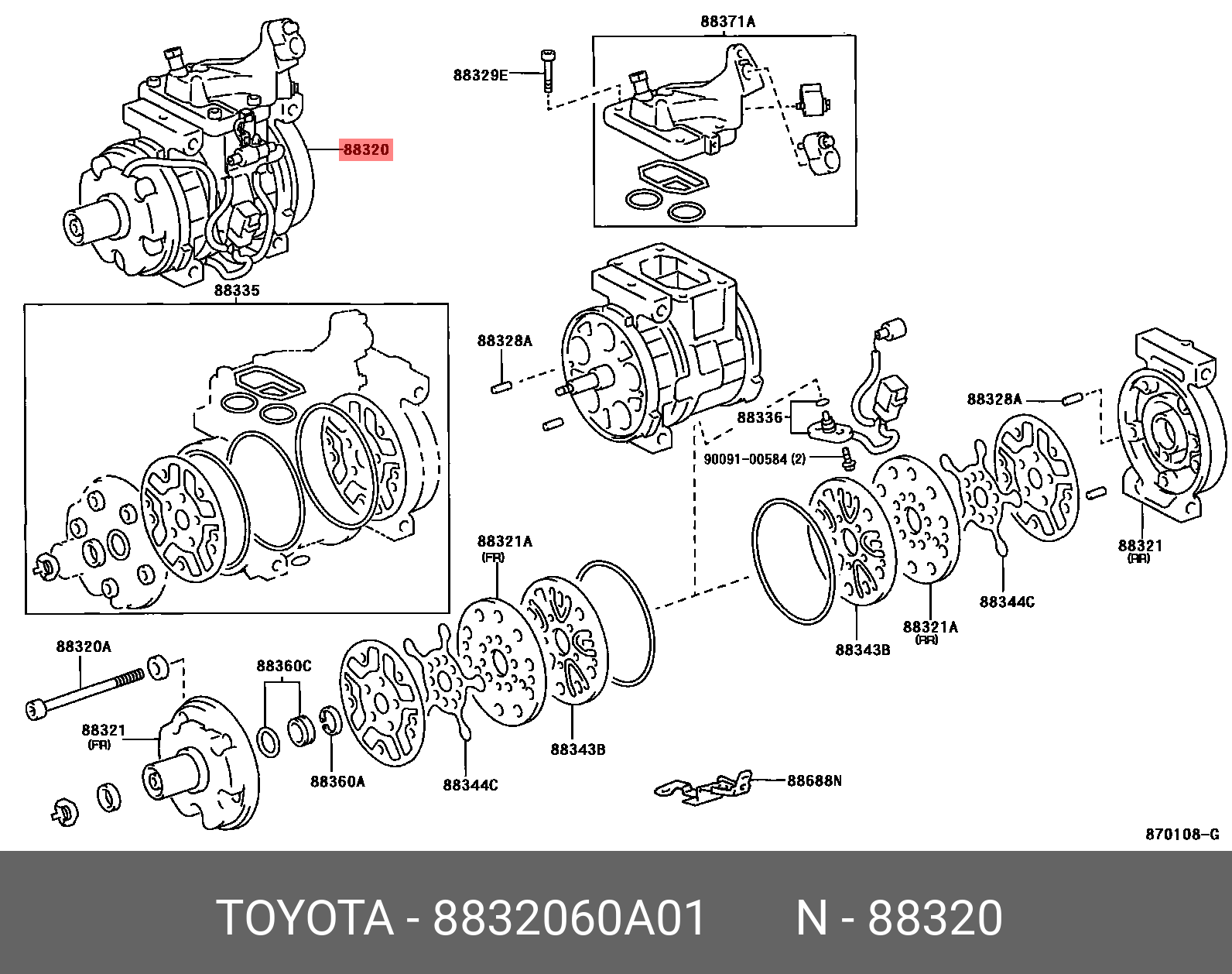 88320-60A01 GENUINE TOYOTA LAND CRUISER PRADO 201708-, COMPRESSOR ASSY ...