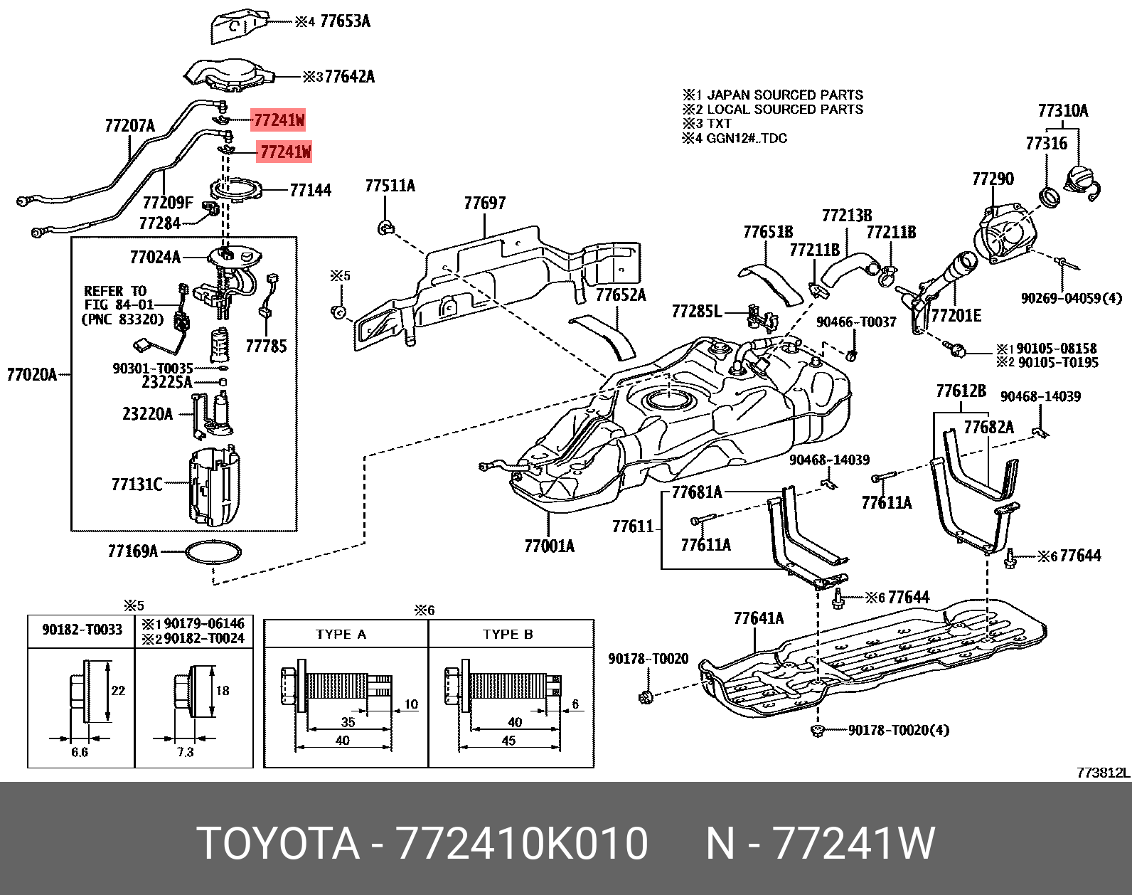 77241-0K010 GENUINE TOYOTA 772410K010, HILUX 202006-, GUN125, CLIP ...