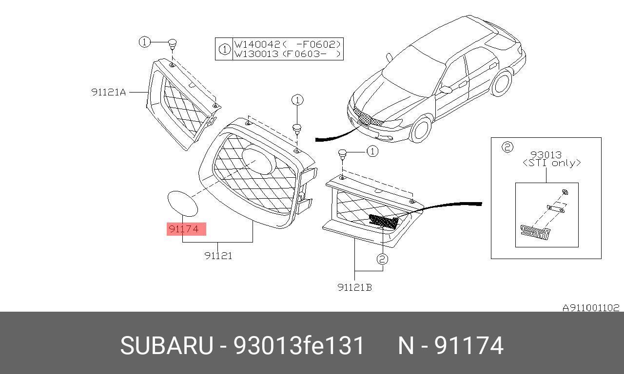Ornamento originale OE F SIX 93013FE131 per Subaru 93013-FE131