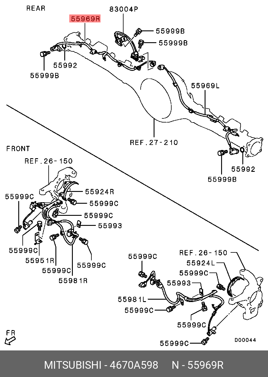 Genuine OE Sensor Assembly Abs 4670A598 for Mitsubishi 4670-A598 online ...