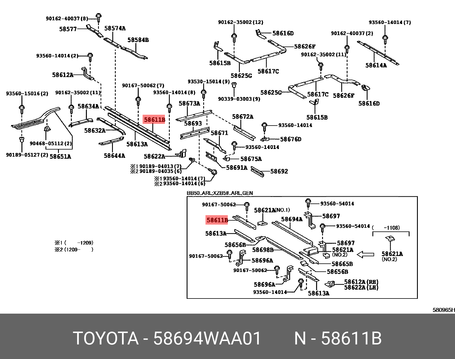 58694-WAA01 GENUINE TOYOTA 58694WAA01, SUPRA 201903-, DB02, DB22, DB42, DB82, PLATE, MAT SET, NO ...