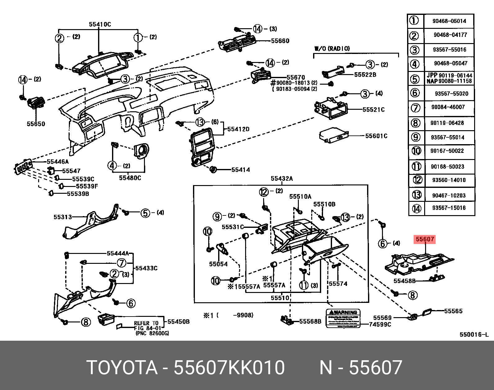 55607-KK010 GENUINE TOYOTA 55607KK010, HILUX 201708 - 202005, GUN125 ...