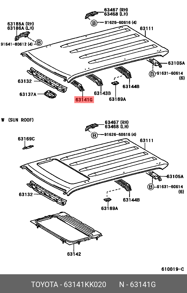 63141-KK020 GENUINE TOYOTA 63141KK020, HILUX 202108-, GUN125 ...