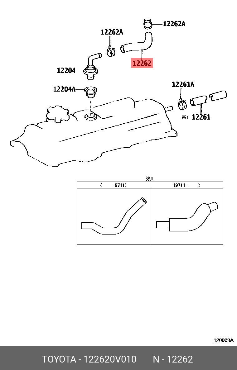 12262-0V010 GENUINE TOYOTA 122620V010, ALPHARD/ VELLFIRE/ HV 201501 ...
