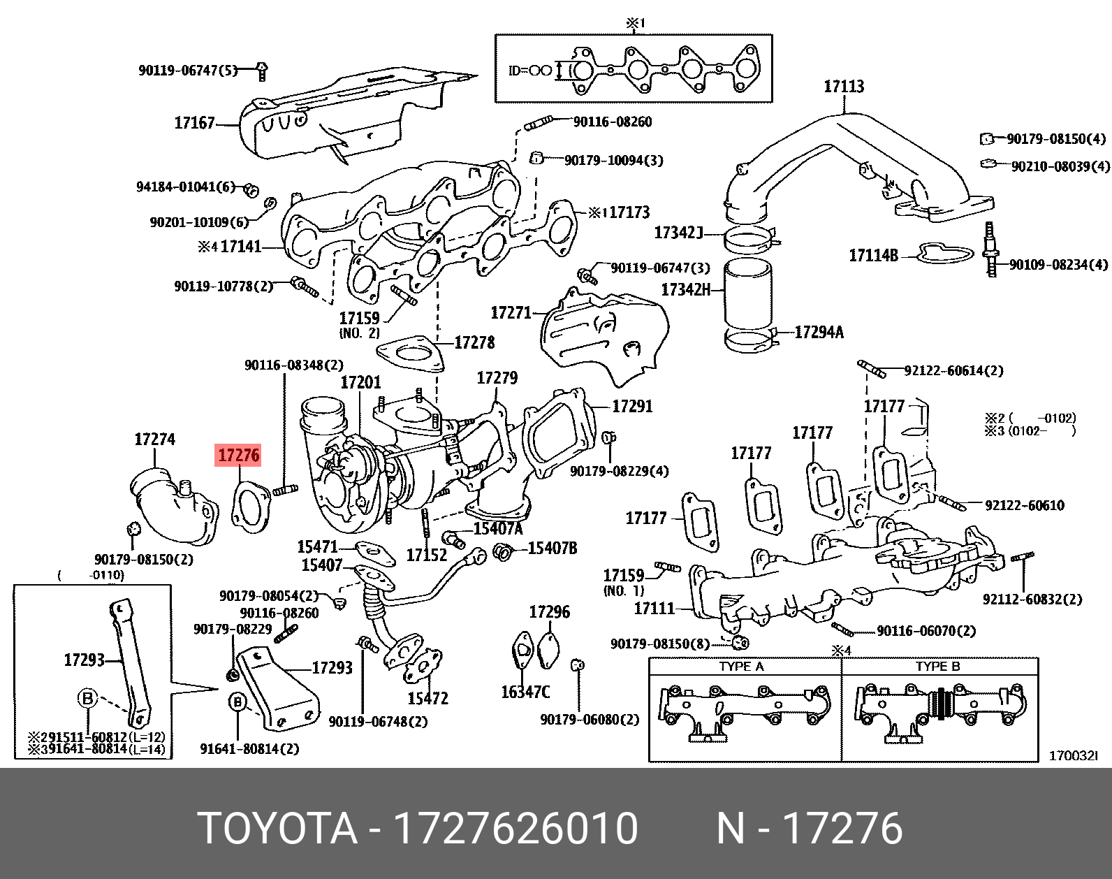 17276-26010 GENUINE TOYOTA LAND CRUISER PRADO 201708-, GASKET ...