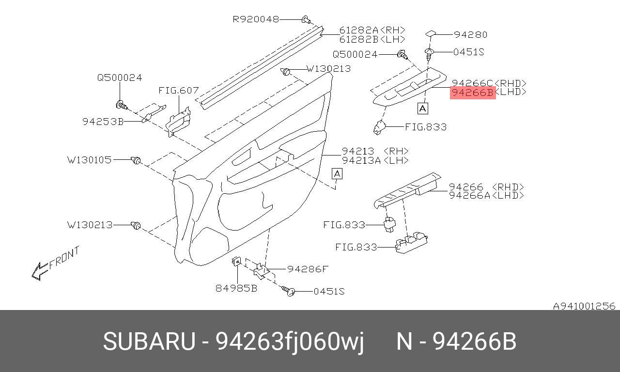 Originale OE Pnl P/W S mano destra 94263FJ060WJ per Subaru 94263F-J060WJ
