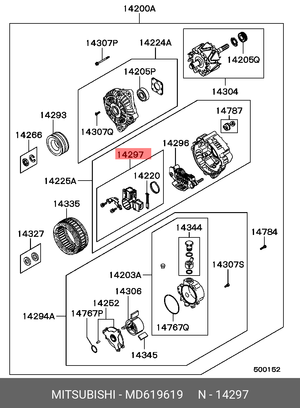 Genuine OE RegulatorAlternator MD619619 for Mitsubishi MD61-9619 online ...