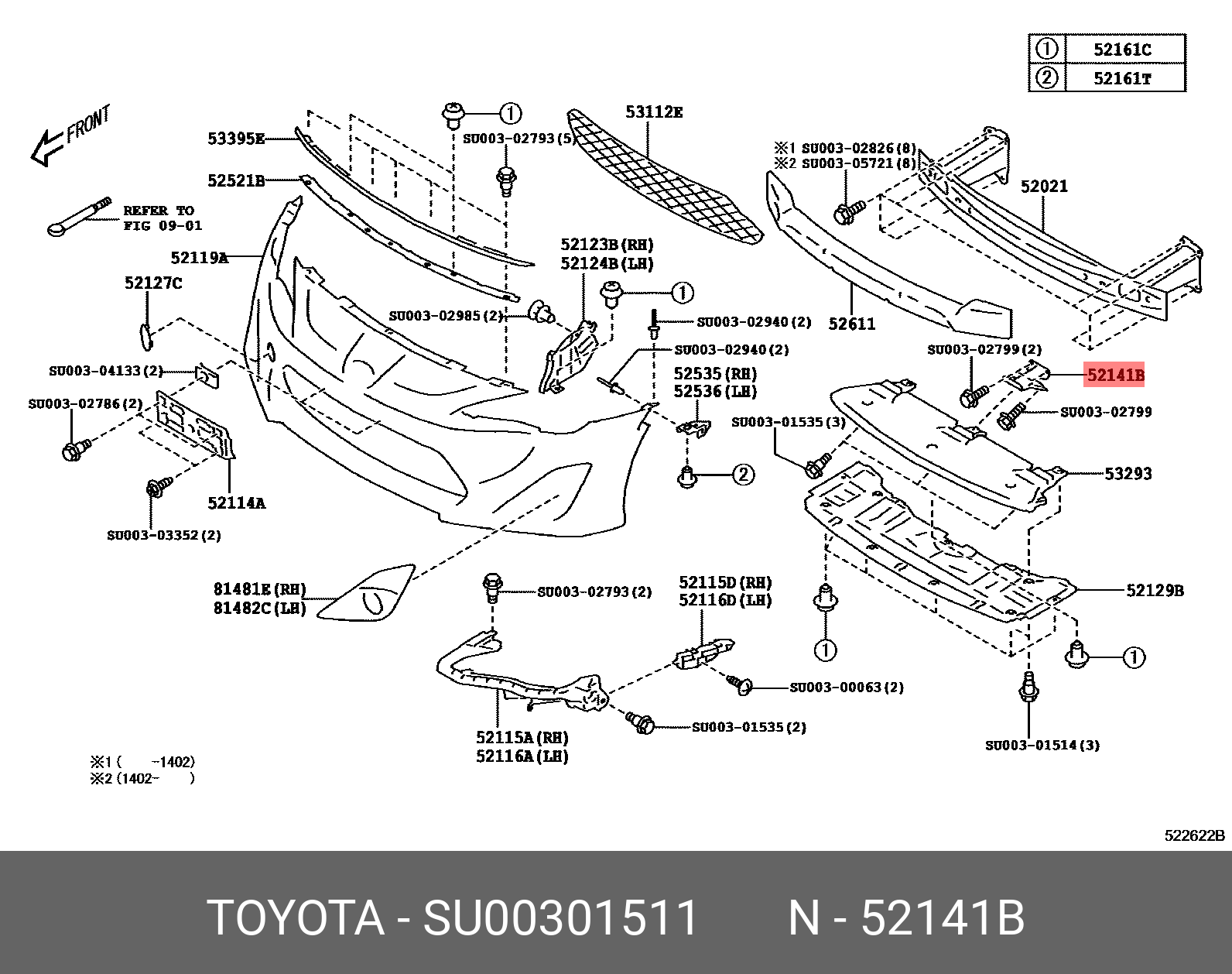 SU003-01511 GENUINE TOYOTA 86 201203 - 201607, STAY, FRONT BUMPER | ONN ...