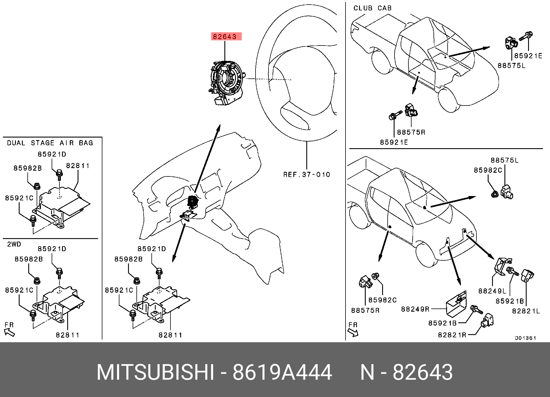 Genuine OE SpringAir Bag Senso 8619A444 for Mitsubishi 8619-A444 online ...